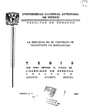 La rescision en el contrato de transporte de mercancias