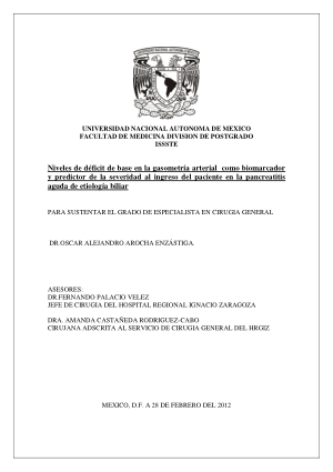 Niveles de déficit de base en la gasometría arterial como biomarcador y ...