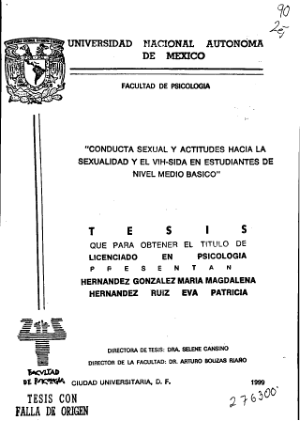 Conducta sexual y actitudes hacia la sexualidad y el VIH-SIDA en ...