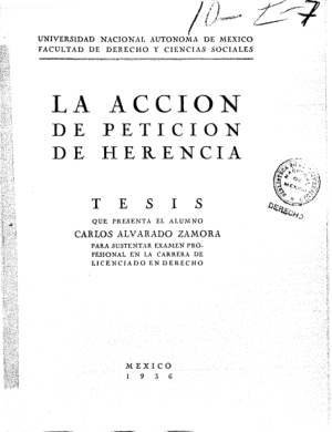 La acción de peticion de herencia